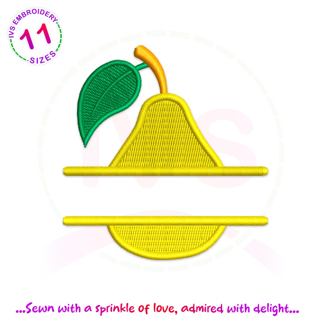 Pear Embroidery Design, Farm Machine Embroidery, Pear Pattern, Nature ...