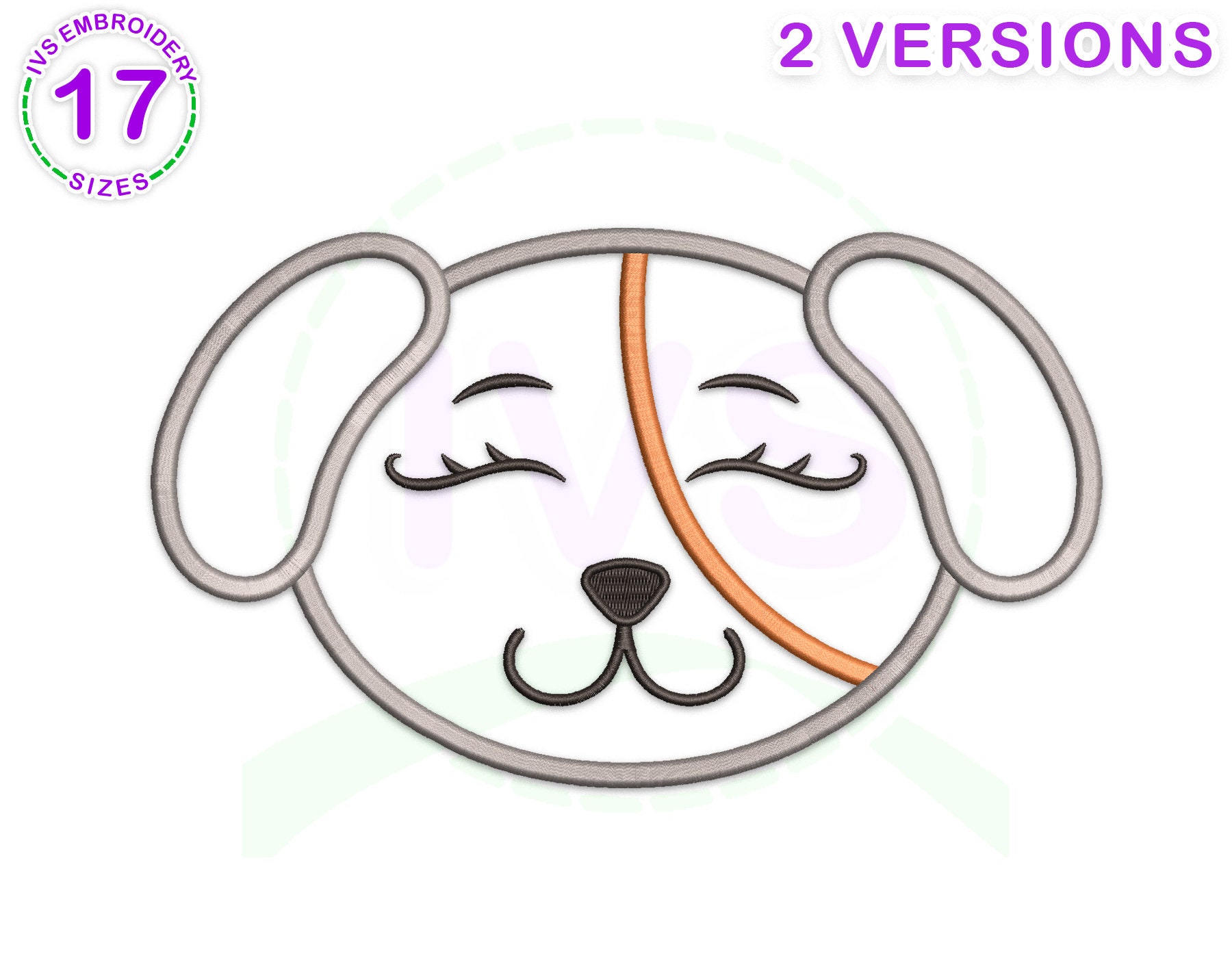 Dog Face Applique Embroidery Design Puppy Embroidery Dog - Etsy