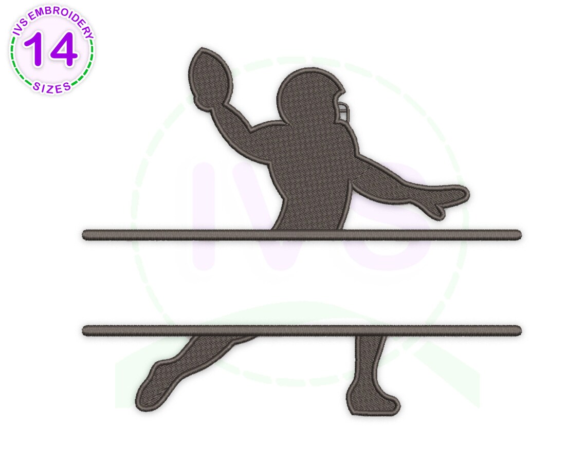 Football Player Monogram Embroidery Design Sport Embroidery - Etsy