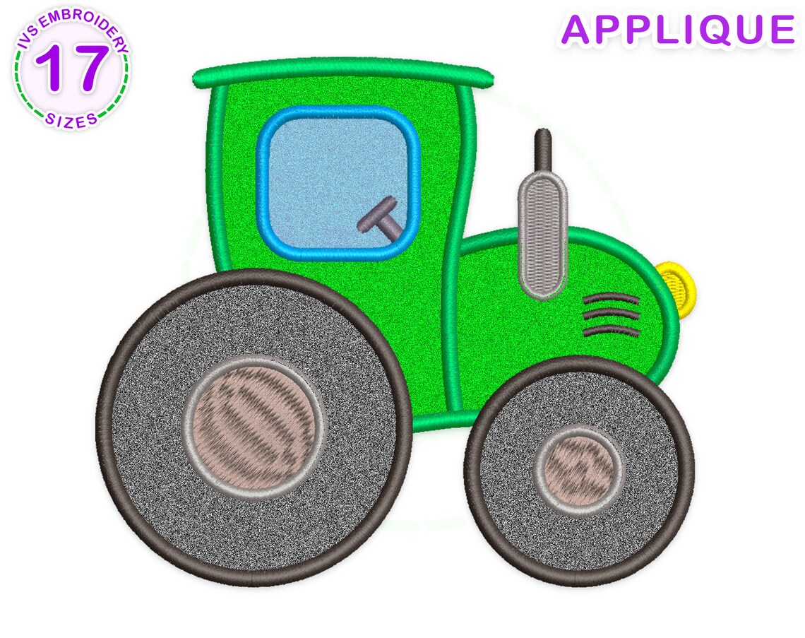 Tractor Applique Embroidery Design Farm Embroidery Tractor - Etsy