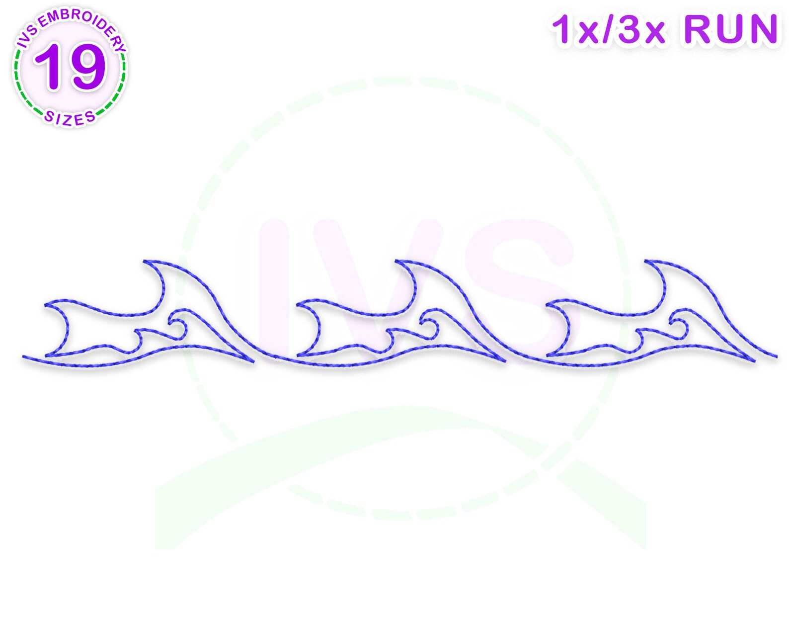 Wave Quilting Embroidery Design Wave Quilting Block Wave | Etsy