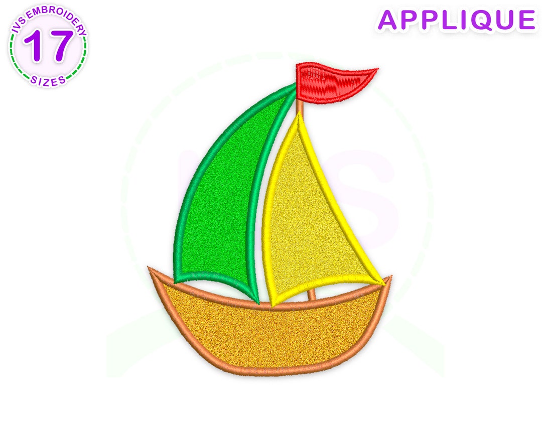 Boat Applique Embroidery Design Ship Embroidery Boat - Etsy