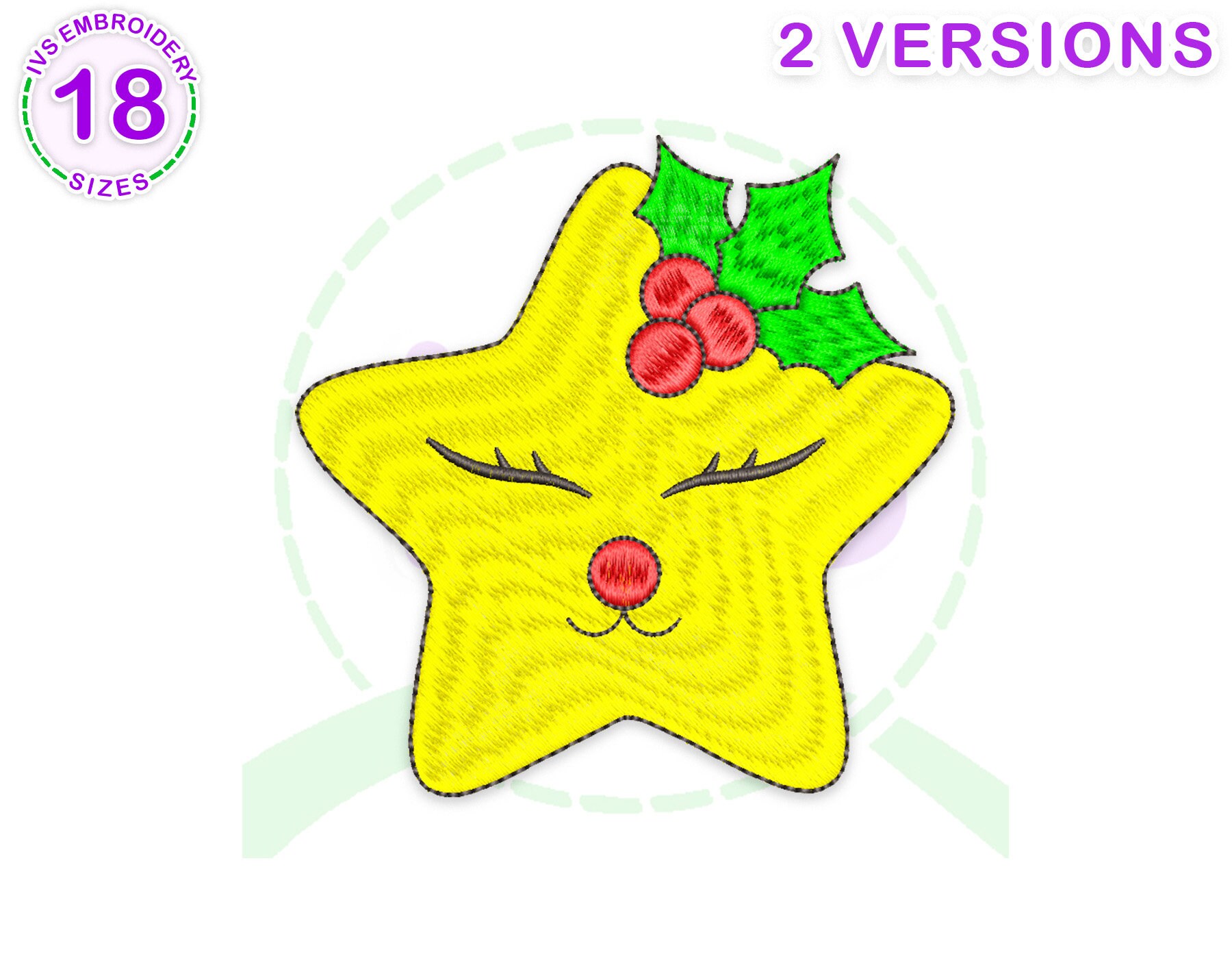 Star Embroidery Design Christmas Machine Embroidery Star | Etsy