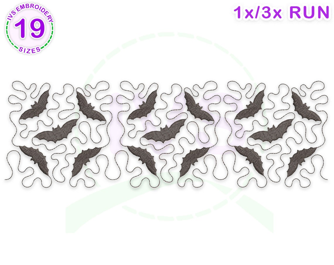 Bat Quilting Embroidery Design Bat Quilting Block Halloween - Etsy