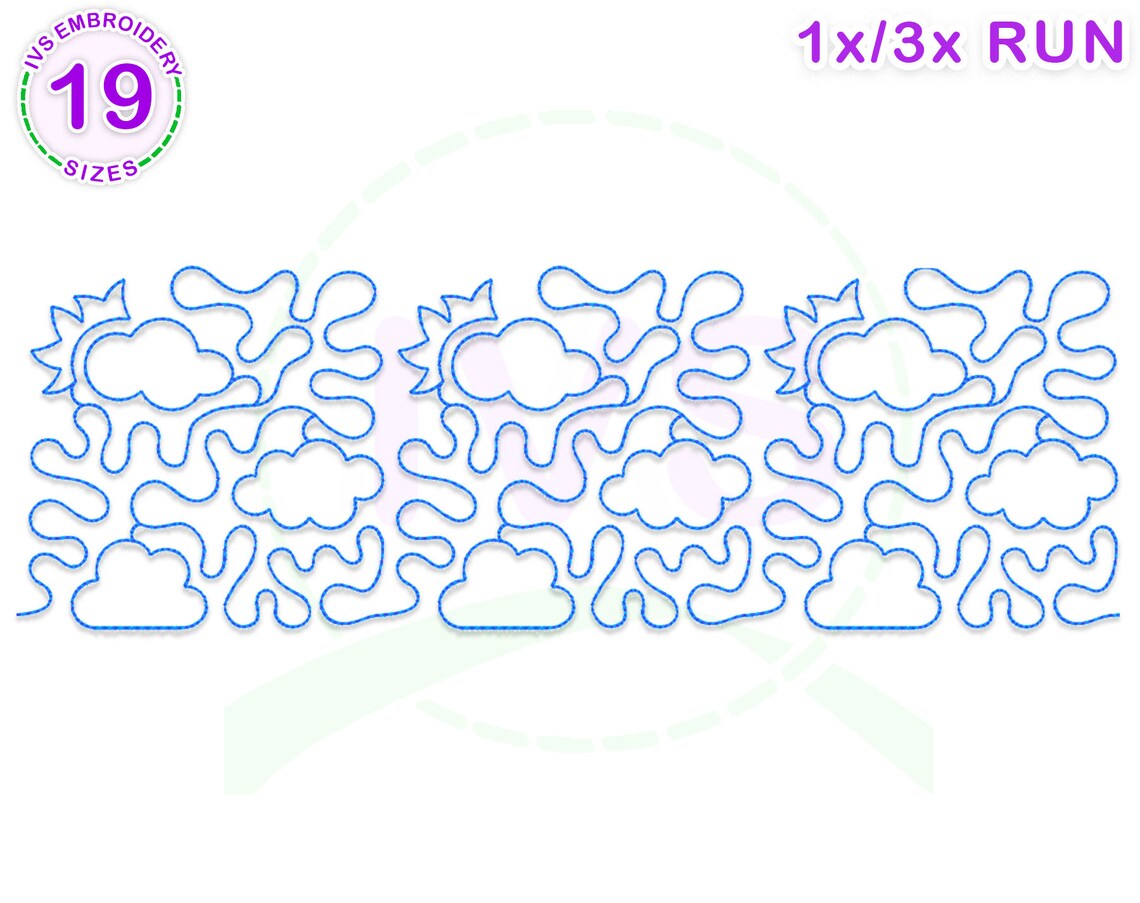 Cloud Quilting Embroidery Design Cloud Quilting Block Cloud - Etsy