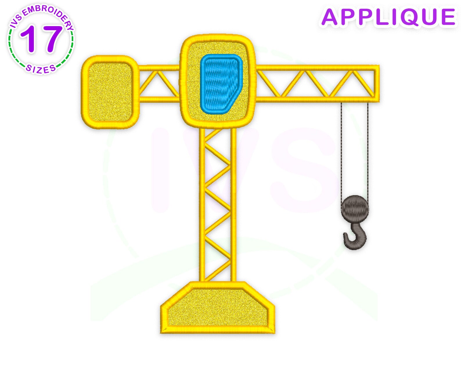 Construction Crane Applique Embroidery Design Technics | Etsy