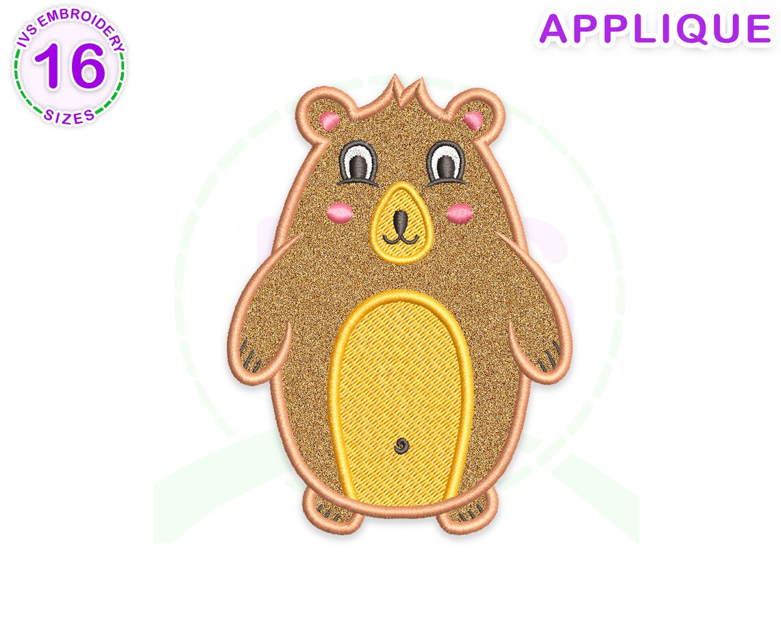 Bear Applique Embroidery Design Wild Embroidery Bear - Etsy