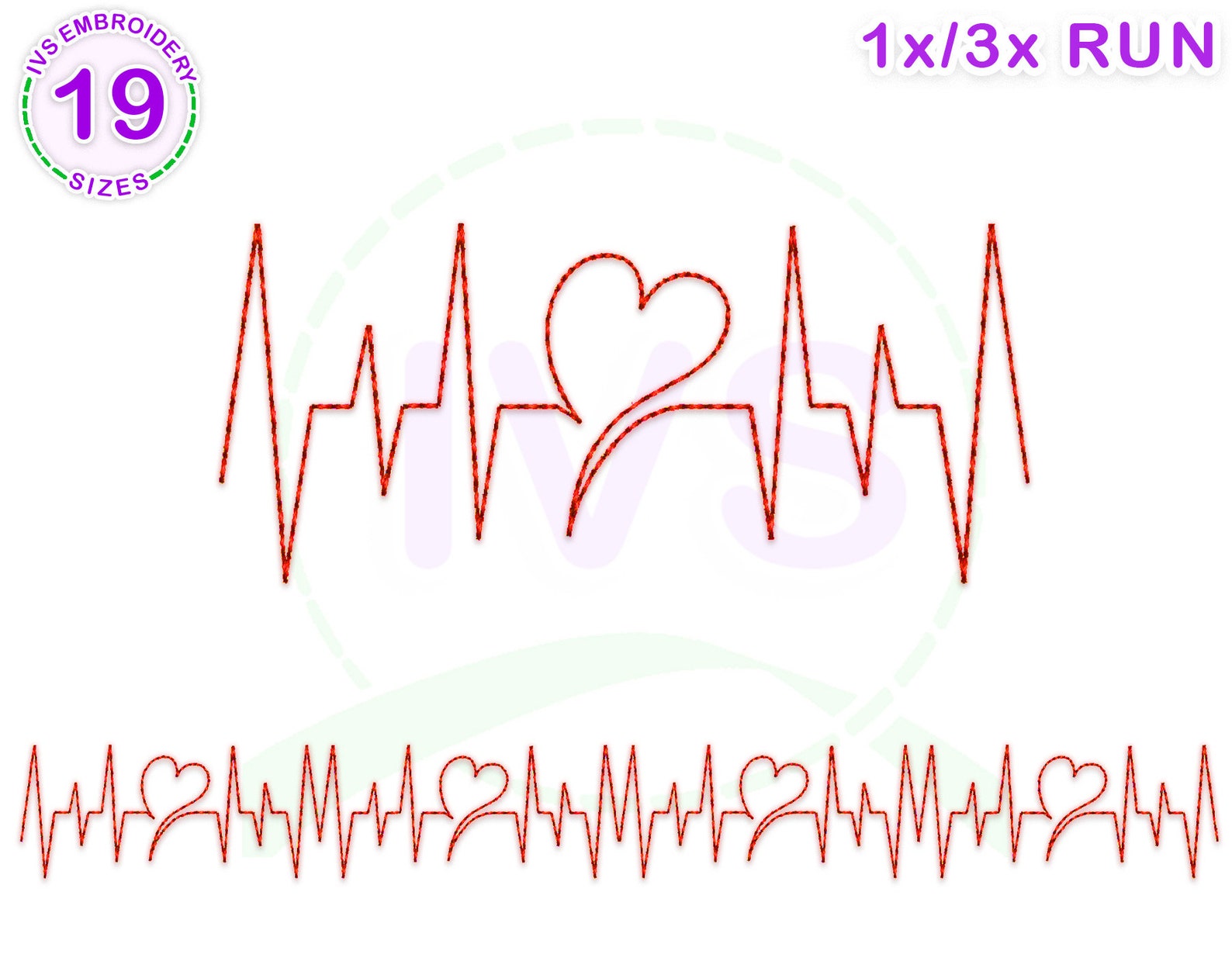 Heartbeat Border Quilting Embroidery Design Heart Quilting - Etsy