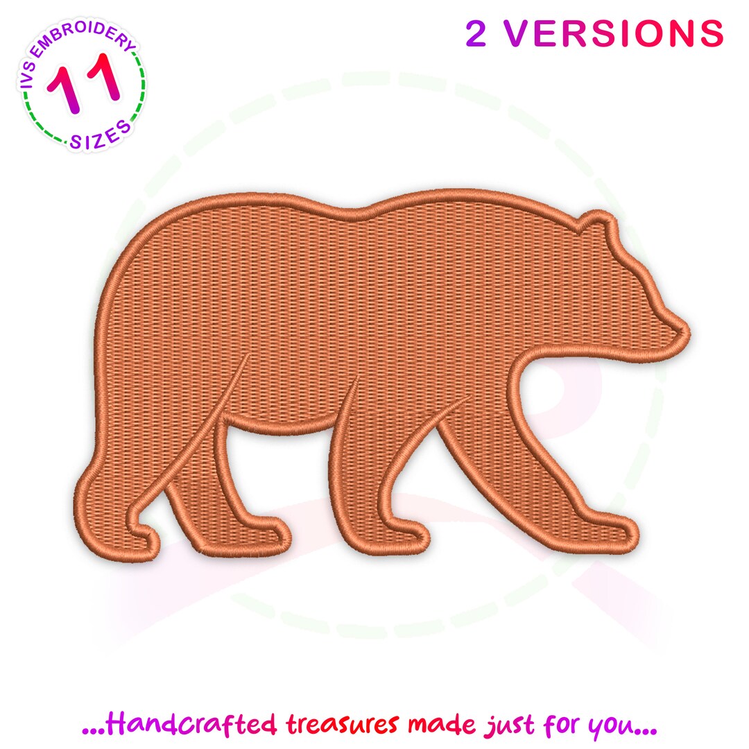 Bear Embroidery Design: Animal Machine Pattern (PES, JEF, VIP) - Etsy