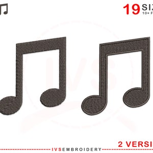Music note embroidery design Music embroidery Music note | Etsy