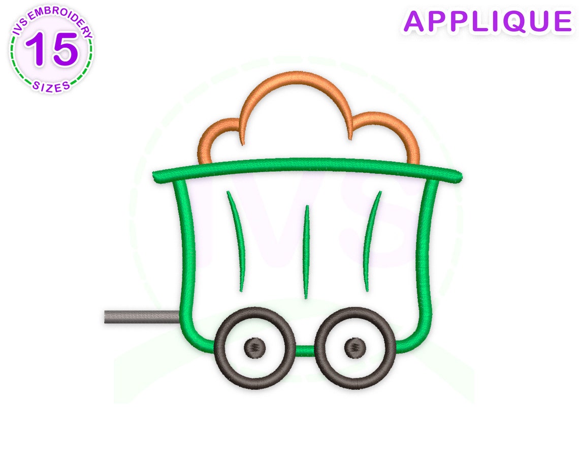 Train Applique Embroidery Design Railway Carriage Embroidery | Etsy