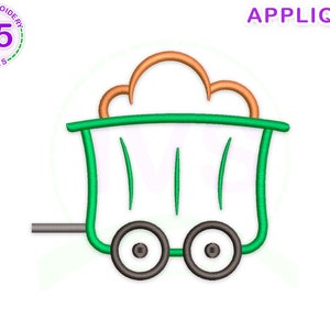 Train Applique Embroidery Design, Railway Carriage Embroidery, Train ...