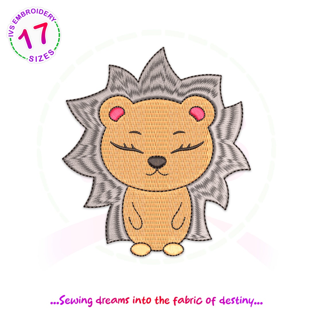 Hedgehog Embroidery Design, Animal Embroidery, Hedgehog Embroidery File ...
