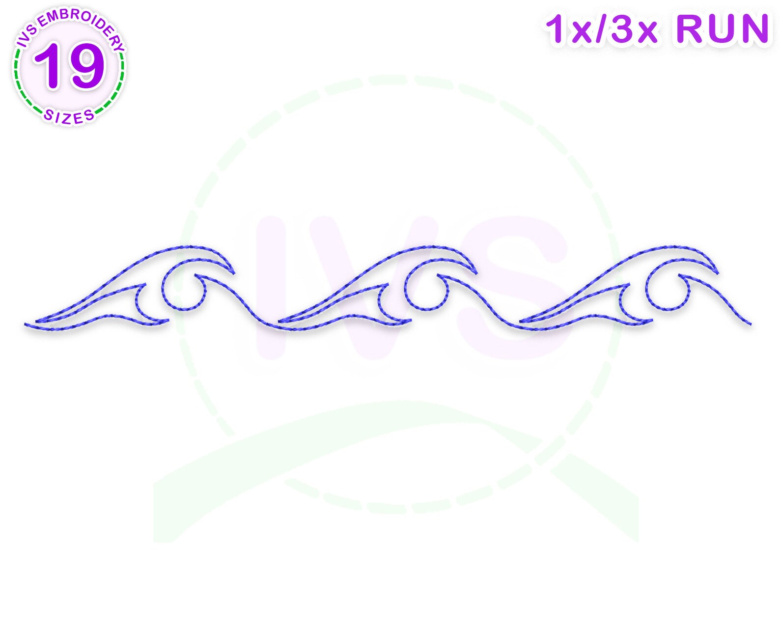 Wave Quilting Embroidery Design Wave Quilting Block Waves | Etsy