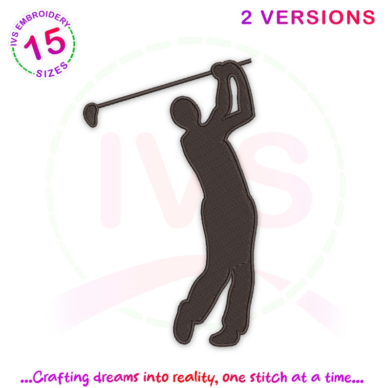 Golf Player Machine Embroidery Design (digital Download) - Etsy