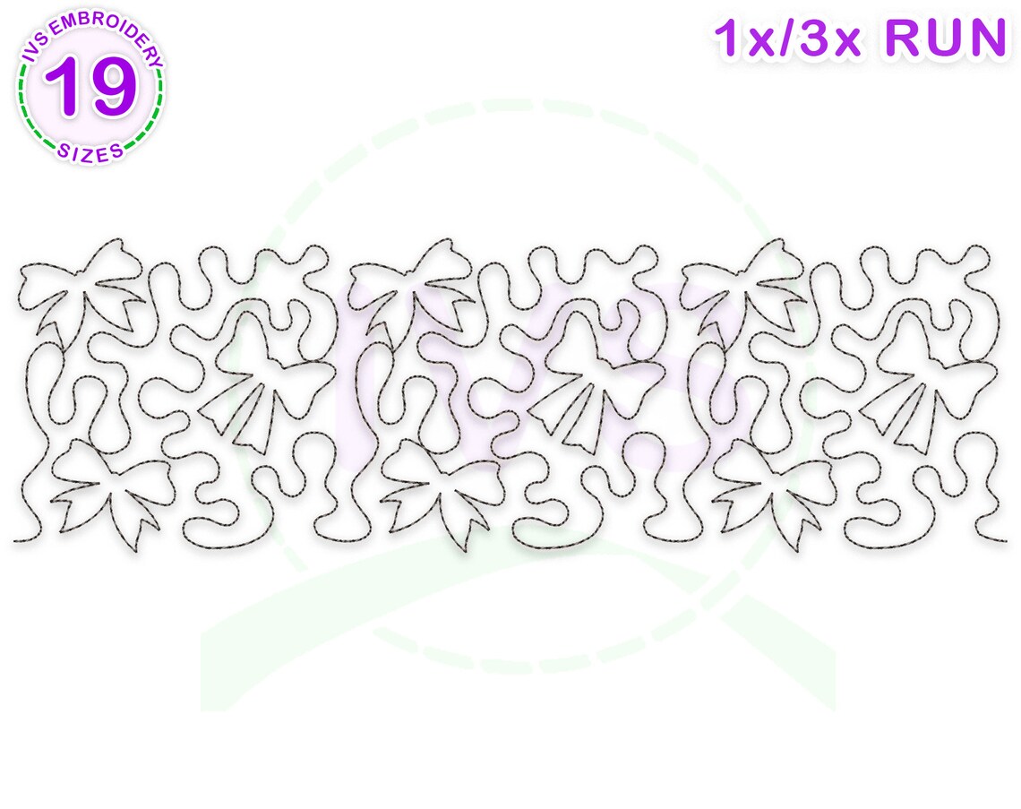 Bow quilting embroidery design Bow quilting block Hairbow | Etsy