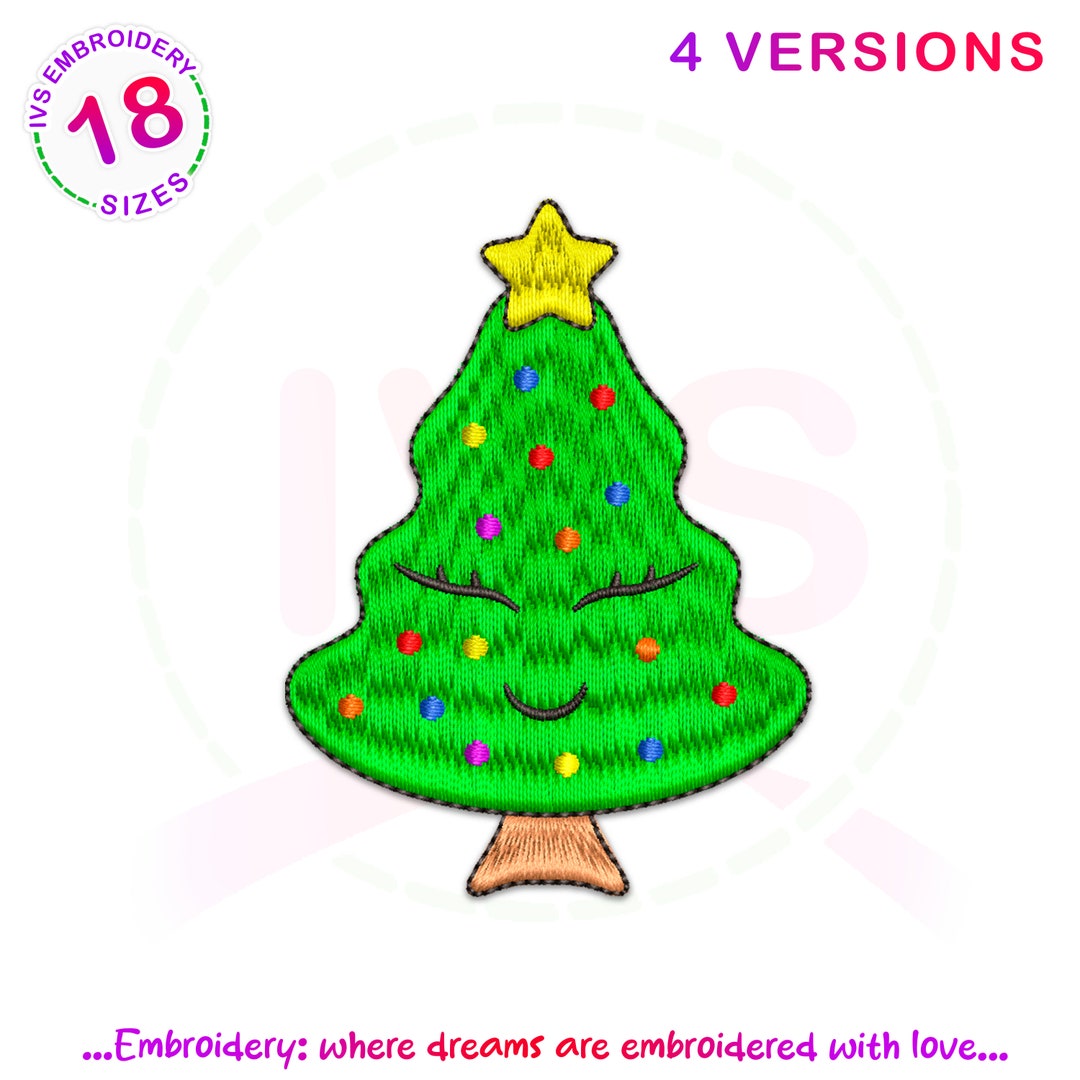Christmas Tree Embroidery Design, Christmas Embroidery, Xmas Tree ...