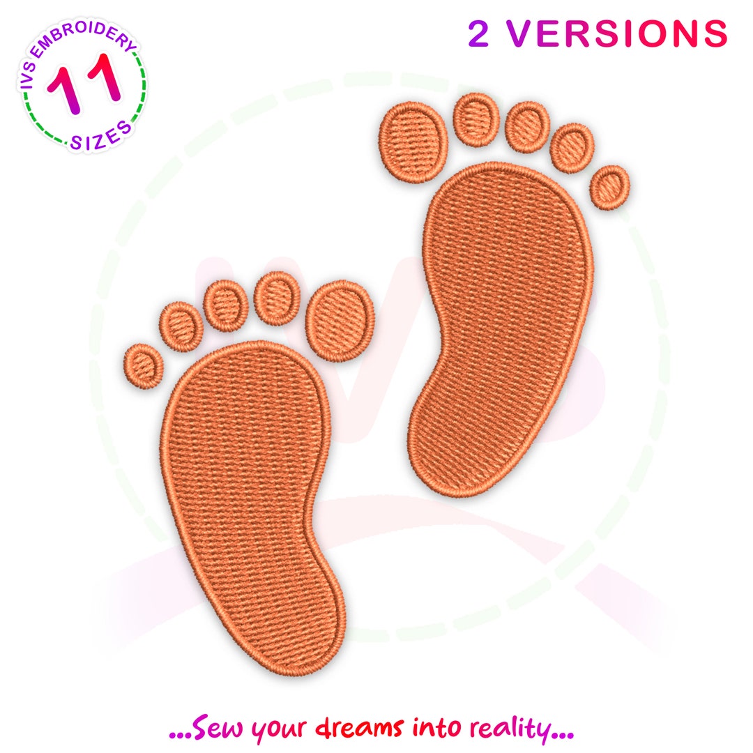 Feet Embroidery Design, Baby Feet Machine Embroidery, Feet Pattern ...