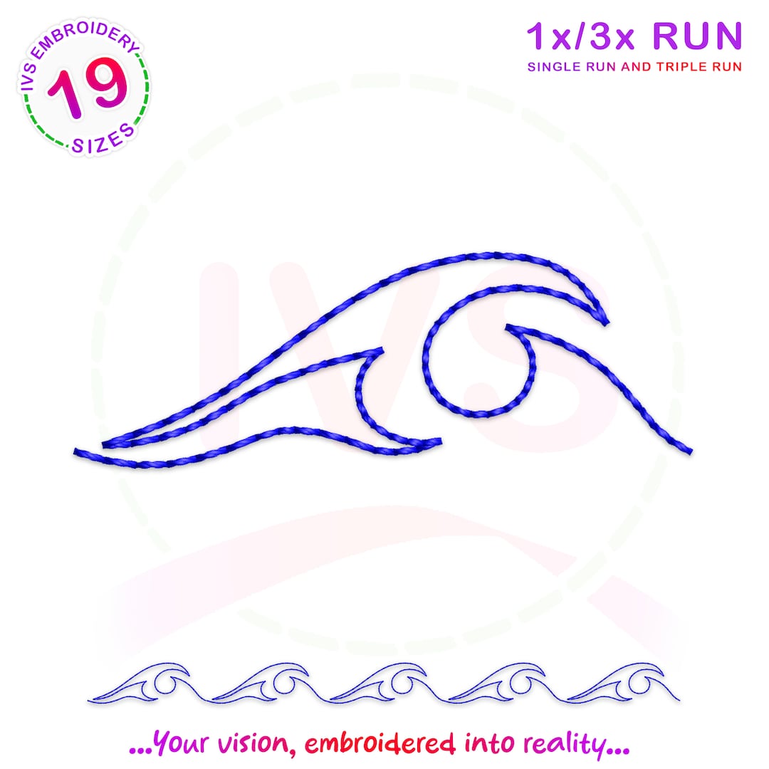 Wave Quilting Embroidery Design: Machine Embroidery Pattern (digital ...