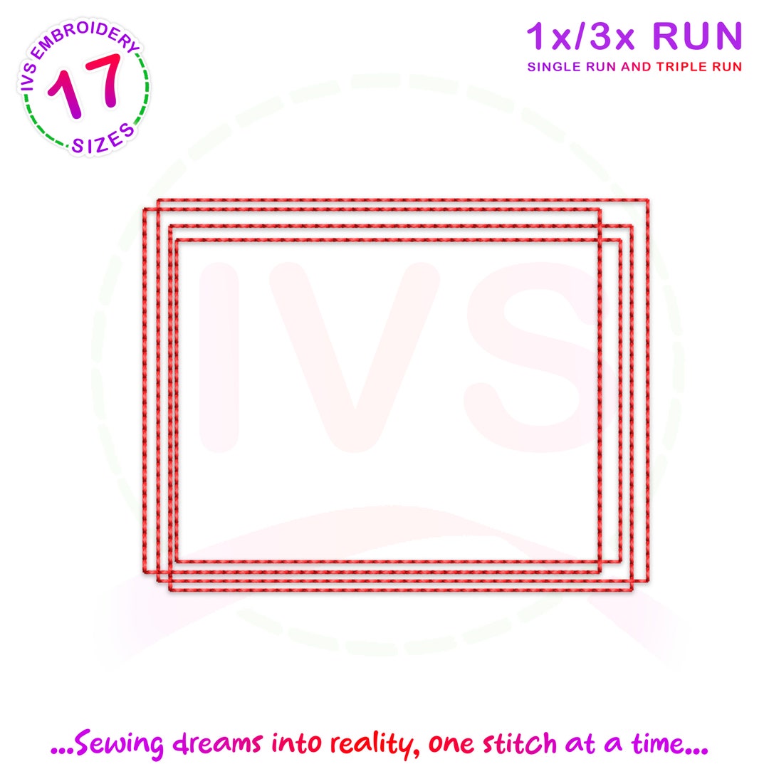 Square Stitch Frame Embroidery Design, Shape Embroidery, Square Stitch ...