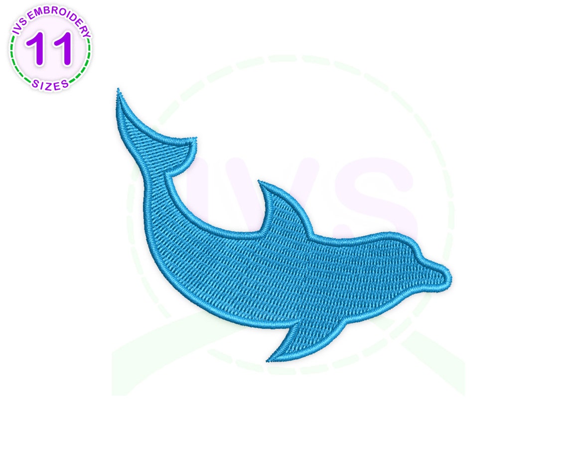 Dolphin Embroidery Pattern Fish Machine Embroidery Dolphin - Etsy