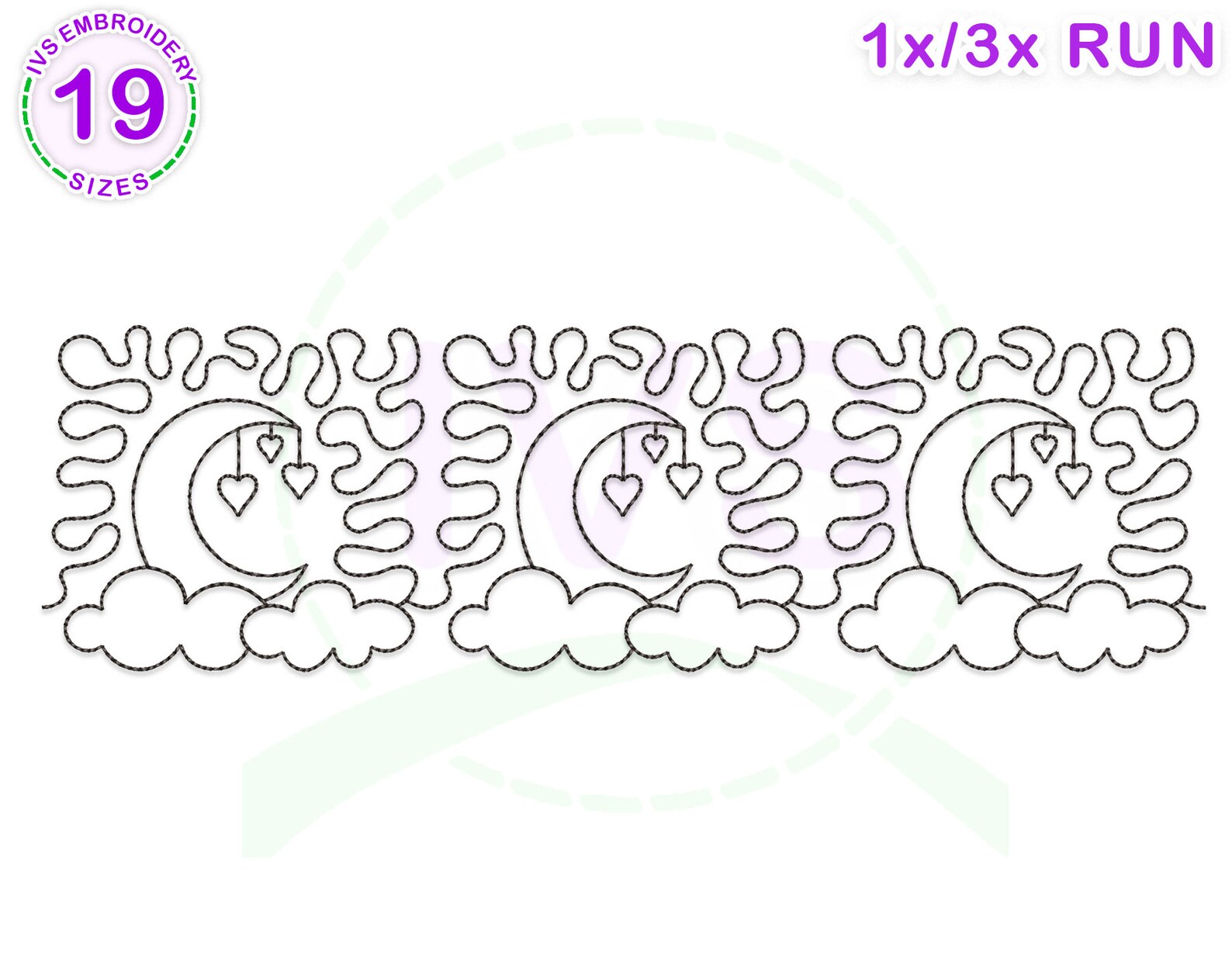 Moon Quilting Embroidery Design Moon Quilting Block Star - Etsy