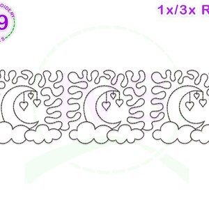 Moon Quilting Embroidery Design Moon Quilting Block Star - Etsy