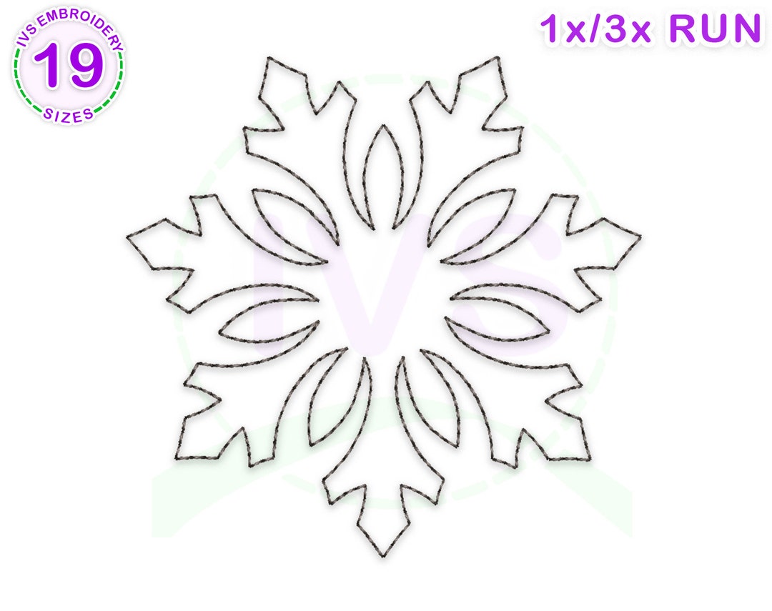 Snowflake Quilting Embroidery Design, Snowflake Quilting Block, Winter ...