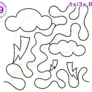 Cloud Quilting Embroidery Design Cloud Quilting Block Cloud - Etsy