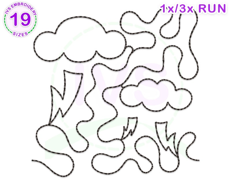 Cloud Quilting Embroidery Design Cloud Quilting Block Cloud - Etsy