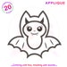 Bat Face Applique Embroidery Design: Halloween Animal File - Etsy