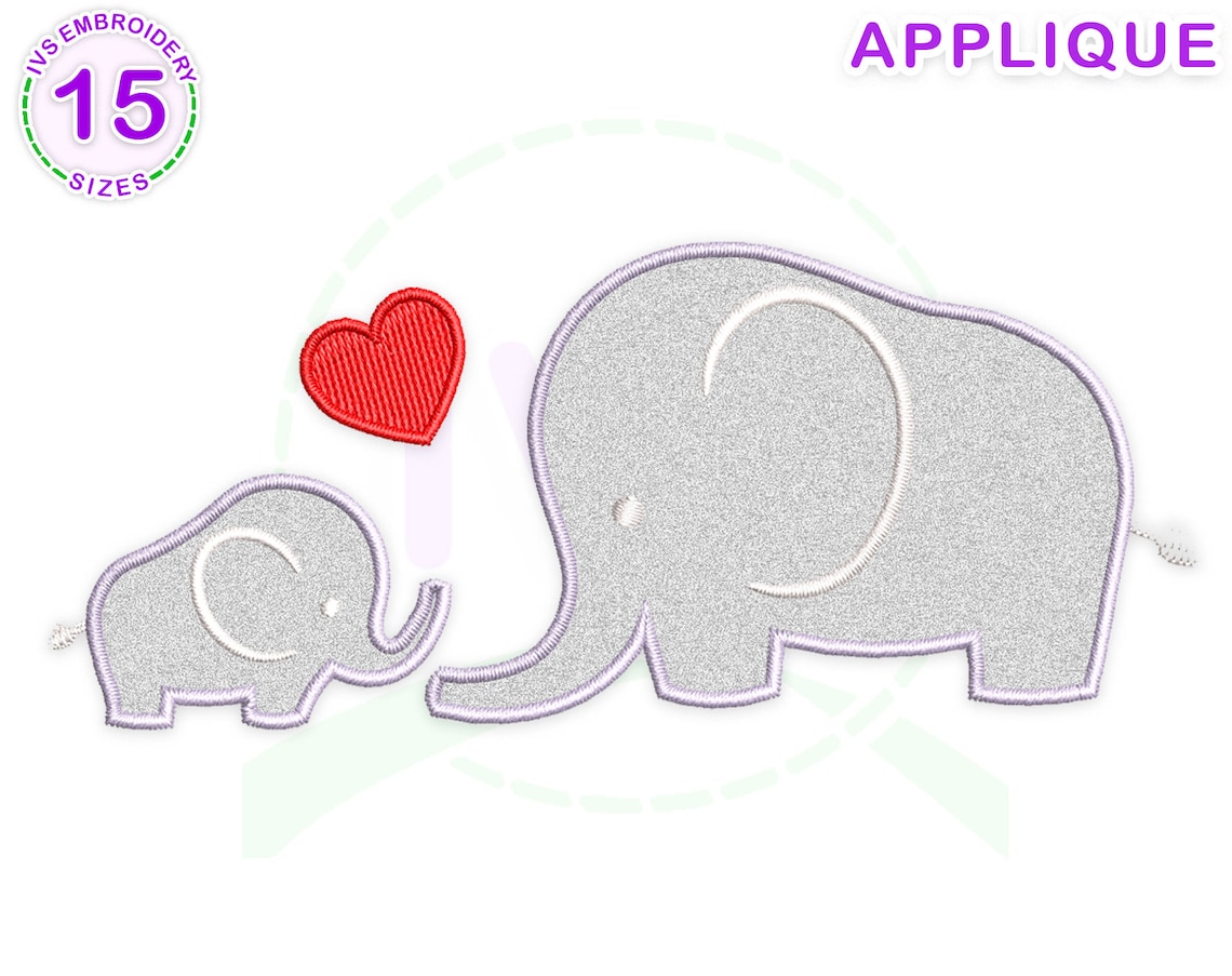 Elephant Applique Embroidery Design Animals Applique - Etsy