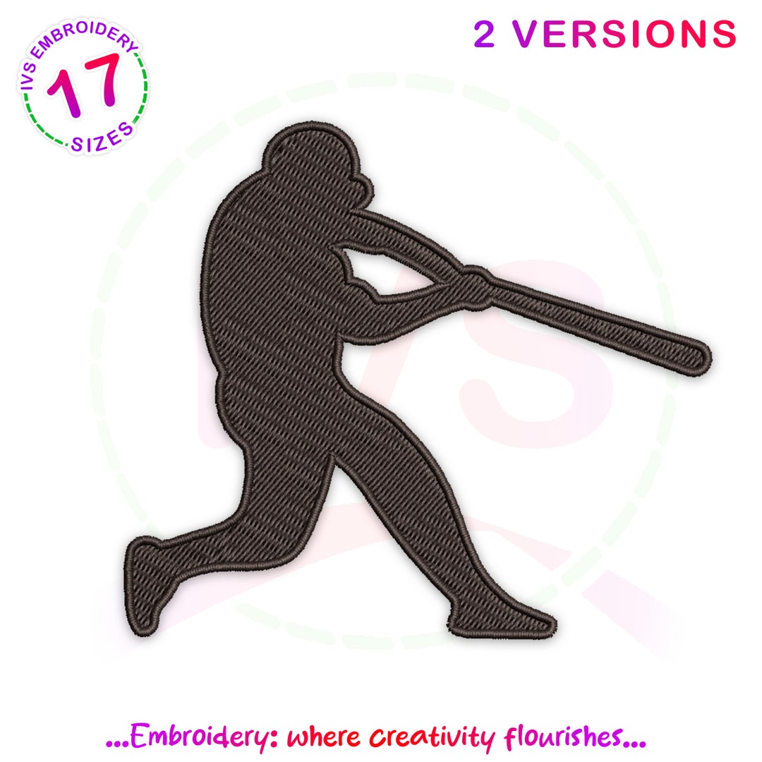 Baseball Player Embroidery Design, Sport Embroidery, Baseball ...