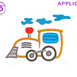 Train Applique Embroidery Design, Railway Carriage Embroidery, Train ...