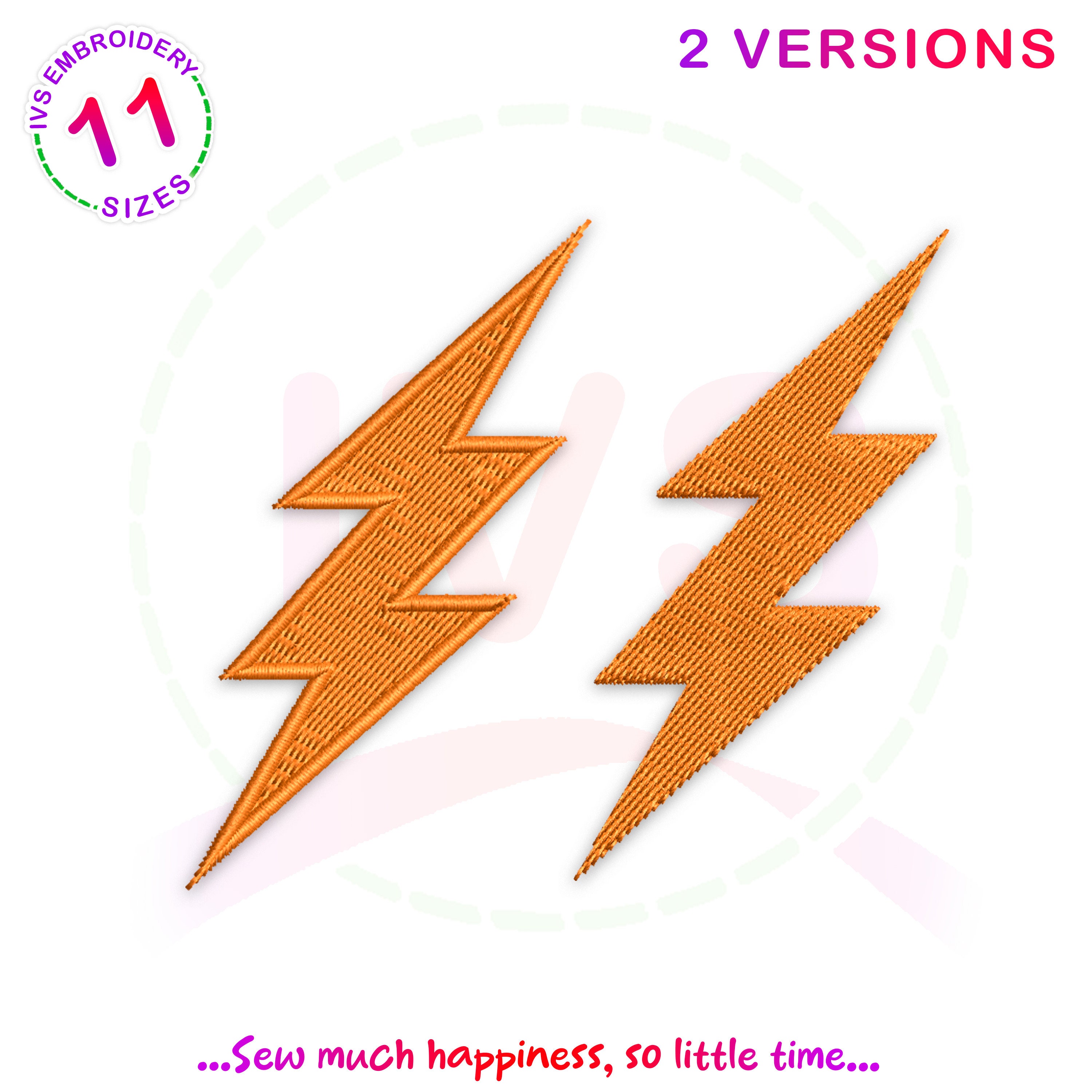 Lightning Bolt Embroidery Design: Storm Lighting Machine Embroidery ...