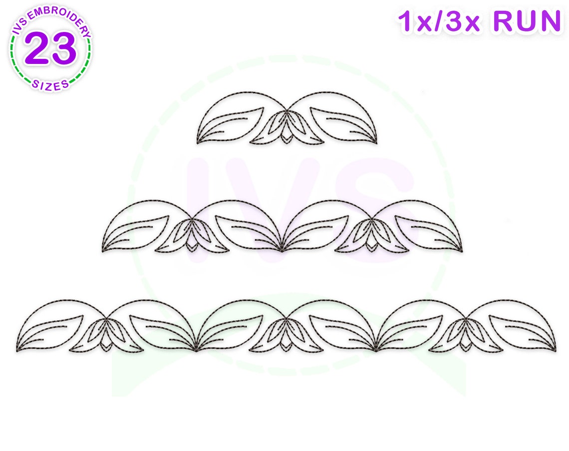 Leaf Border Embroidery Design Leaf Quilting Block Border - Etsy