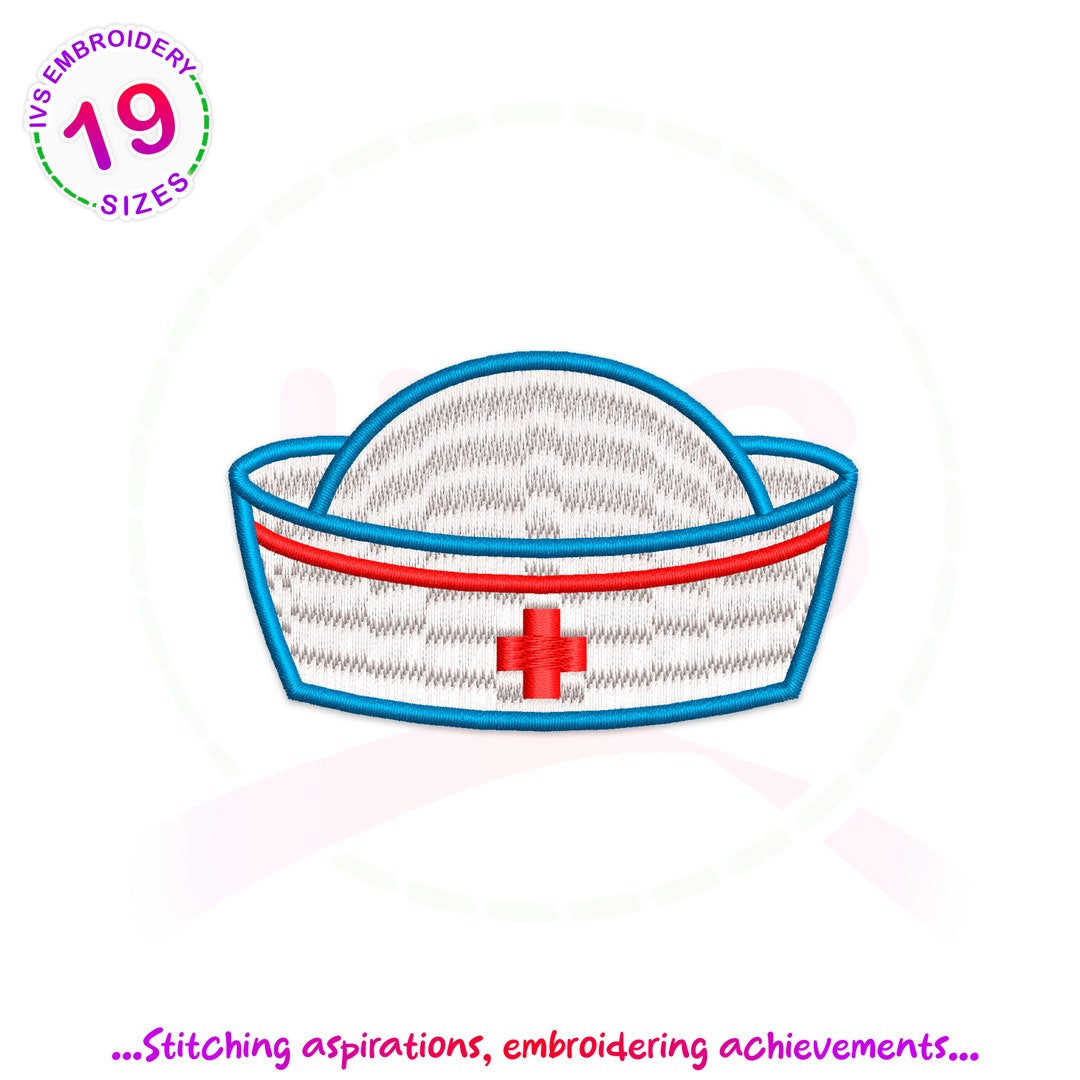 Nurse Hat Embroidery Design, Nurse Embroidery, Nurse Hat Embroidery ...