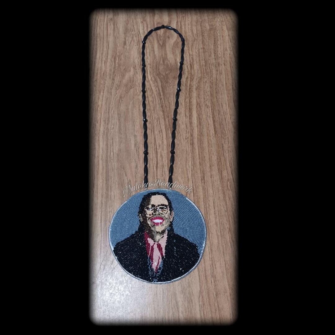 Beaded 'thomas Builds-the-fire' Portrait Medallion - Etsy
