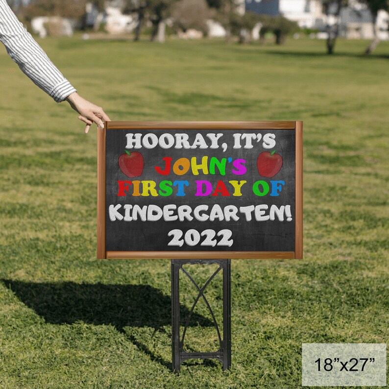 First Day of Kindergarten Yard Sign First Day of School Lawn - Etsy