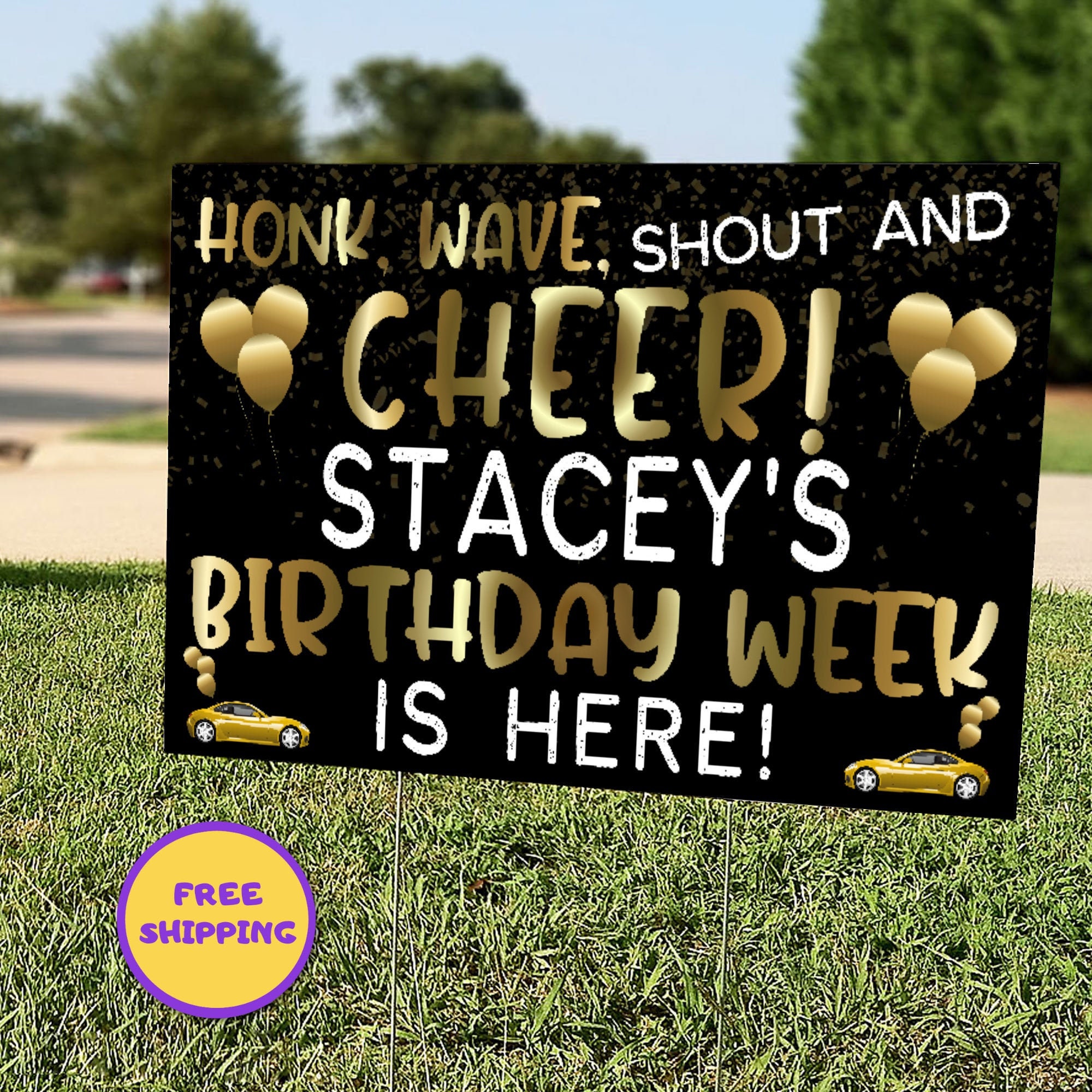 Happy Birthday WEEK Yard Sign Drive by Car Parade Birthday - Etsy