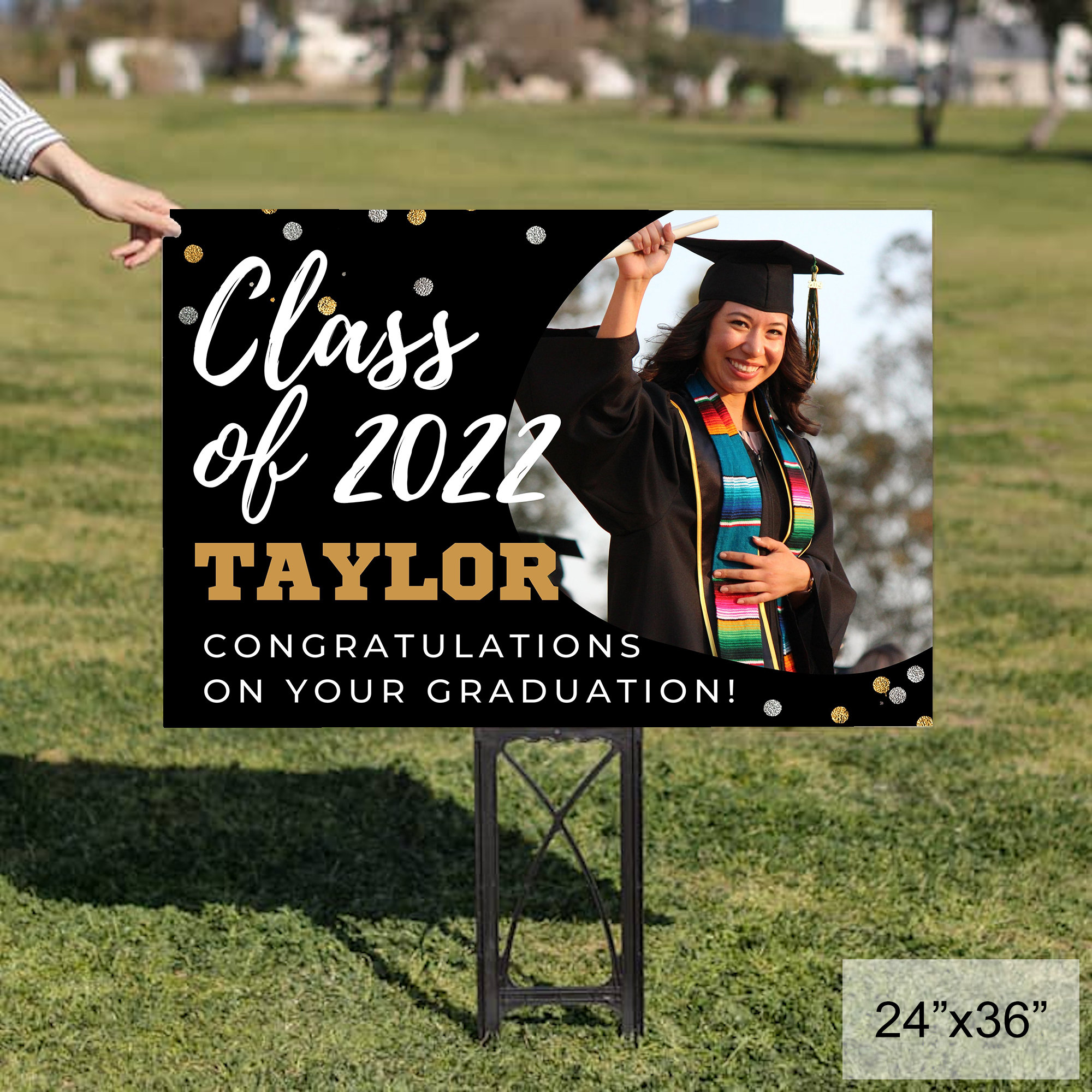 Graduation Yard Sign With Photo College University High - Etsy