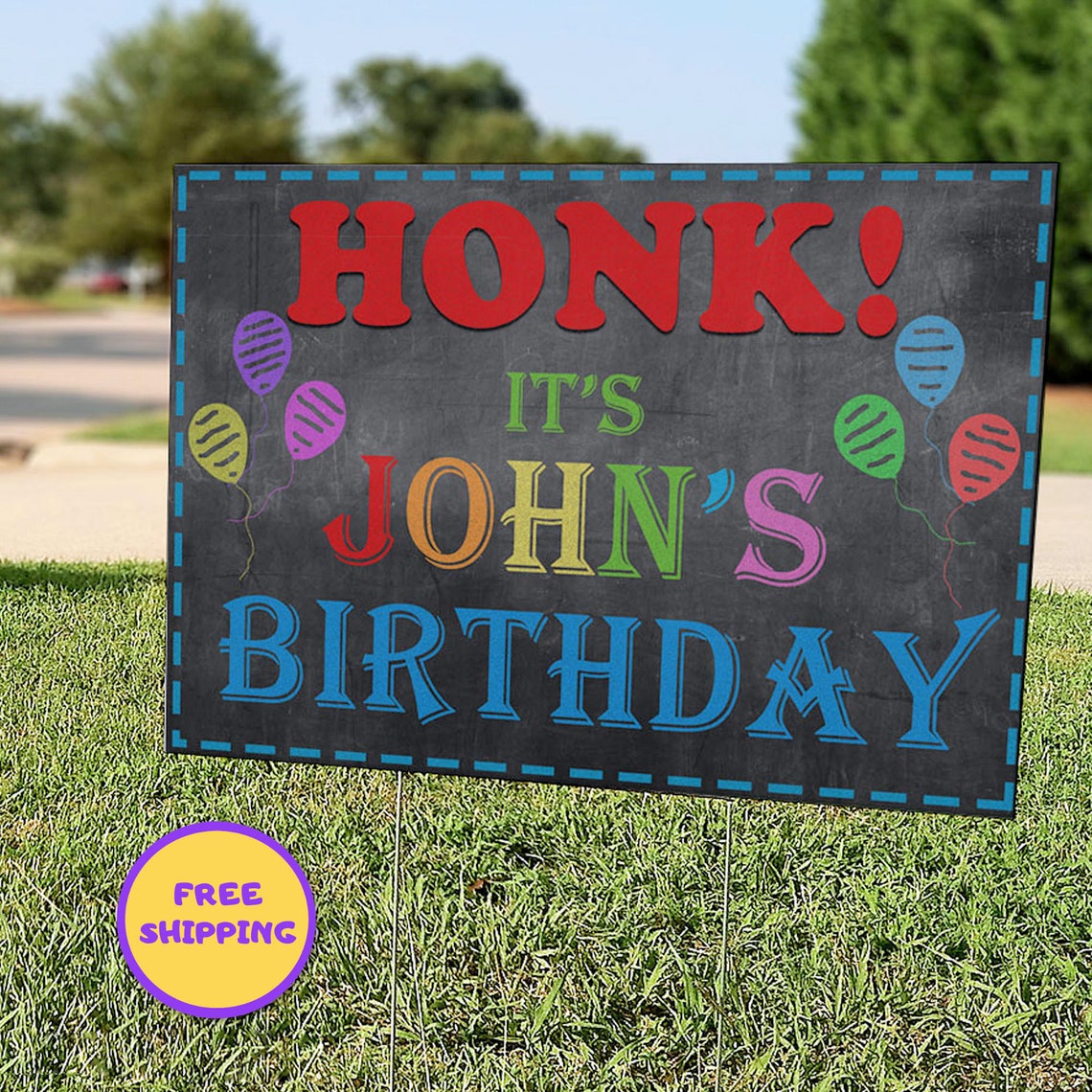 Happy Birthday Yard Sign Drive by Birthday Lawn Sign Car | Etsy