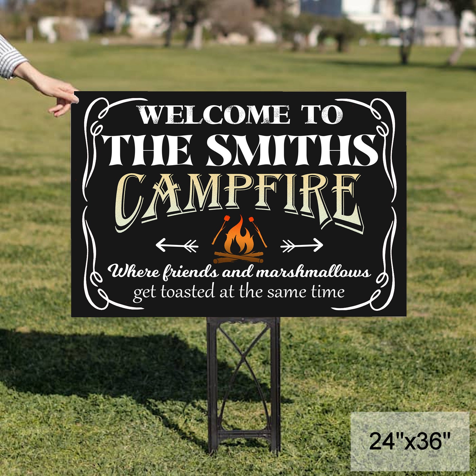 Welcome to Our Campfire Yard Sign Family Camping Lawn Sign - Etsy