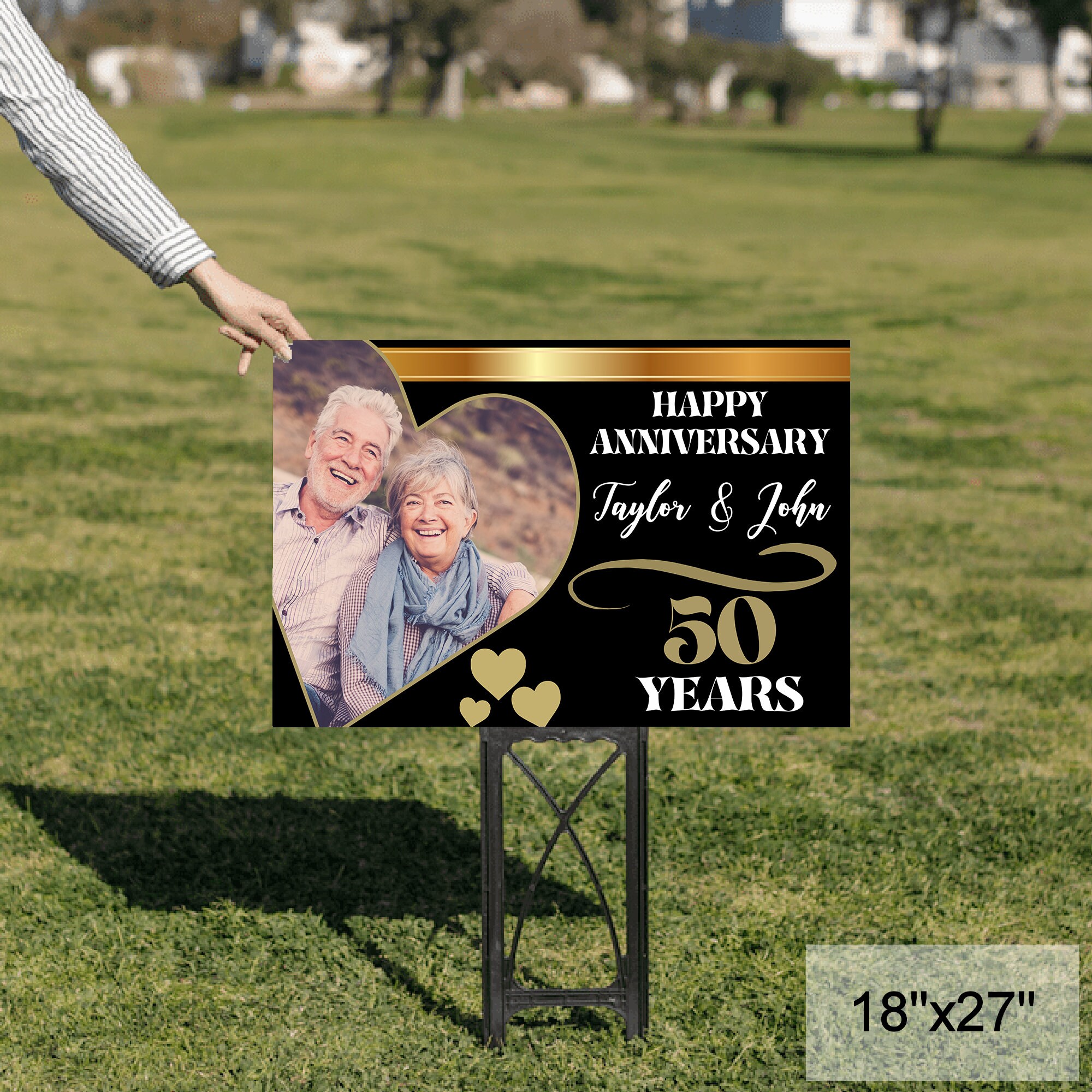 Happy Anniversary Yard Sign With Photo Drive by Anniversary | Etsy
