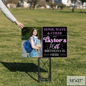 Happy Birthday Yard Sign With Photo, Personalized Drive by Birthday ...