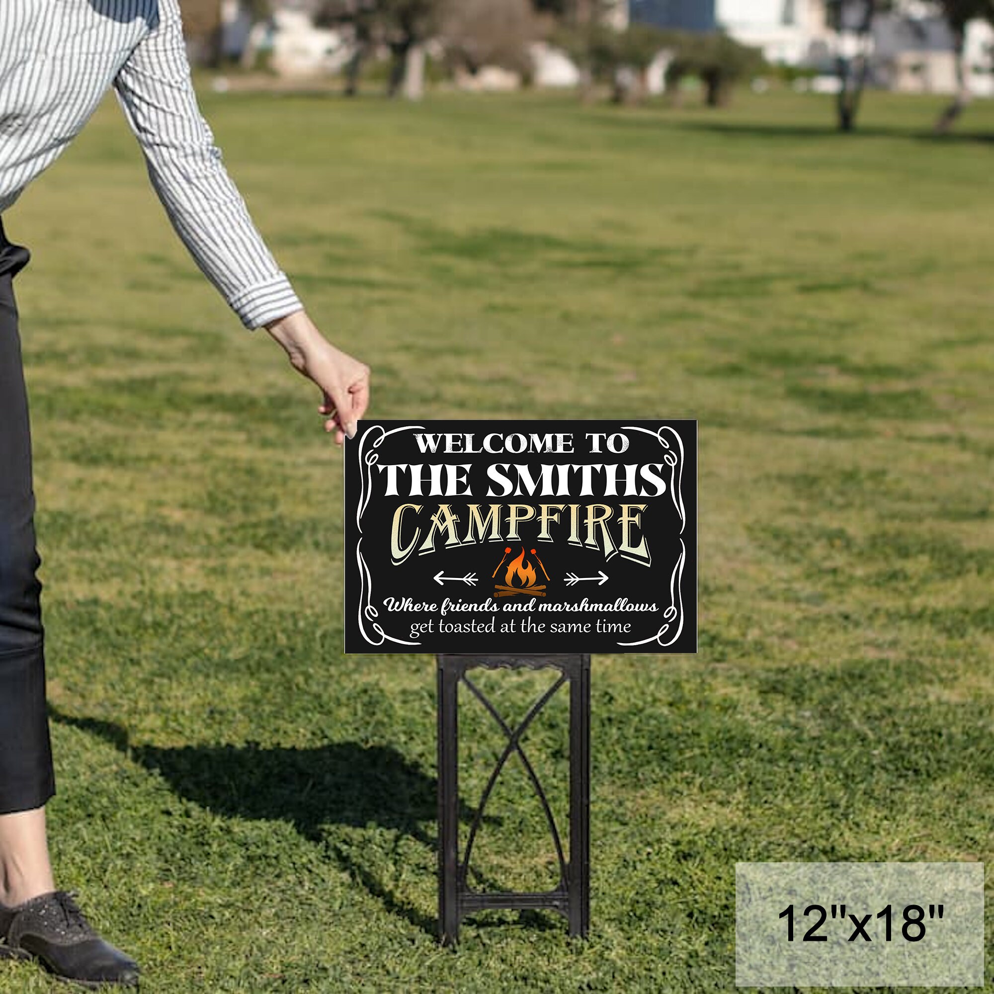 Welcome to Our Campfire Yard Sign Family Camping Lawn Sign - Etsy