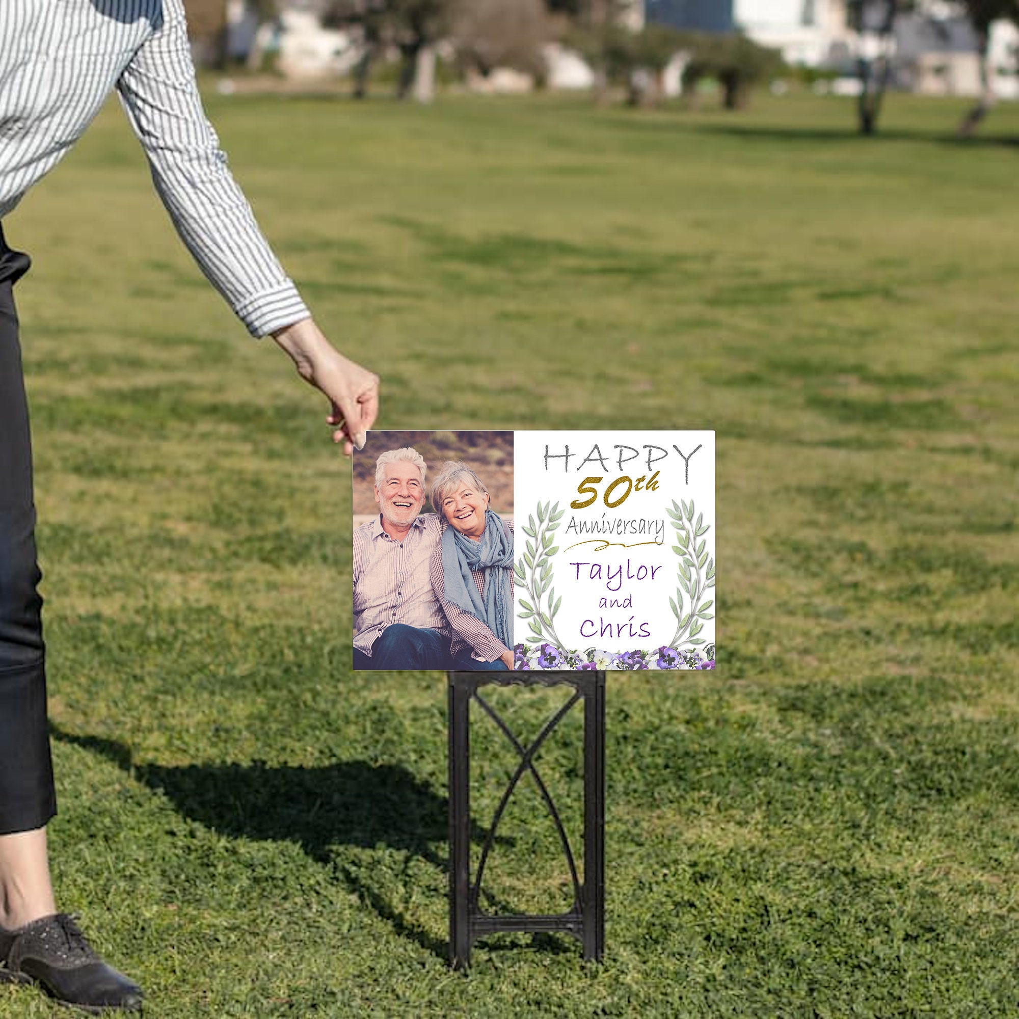 Happy Anniversary Yard Sign With Photo Drive by Anniversary - Etsy