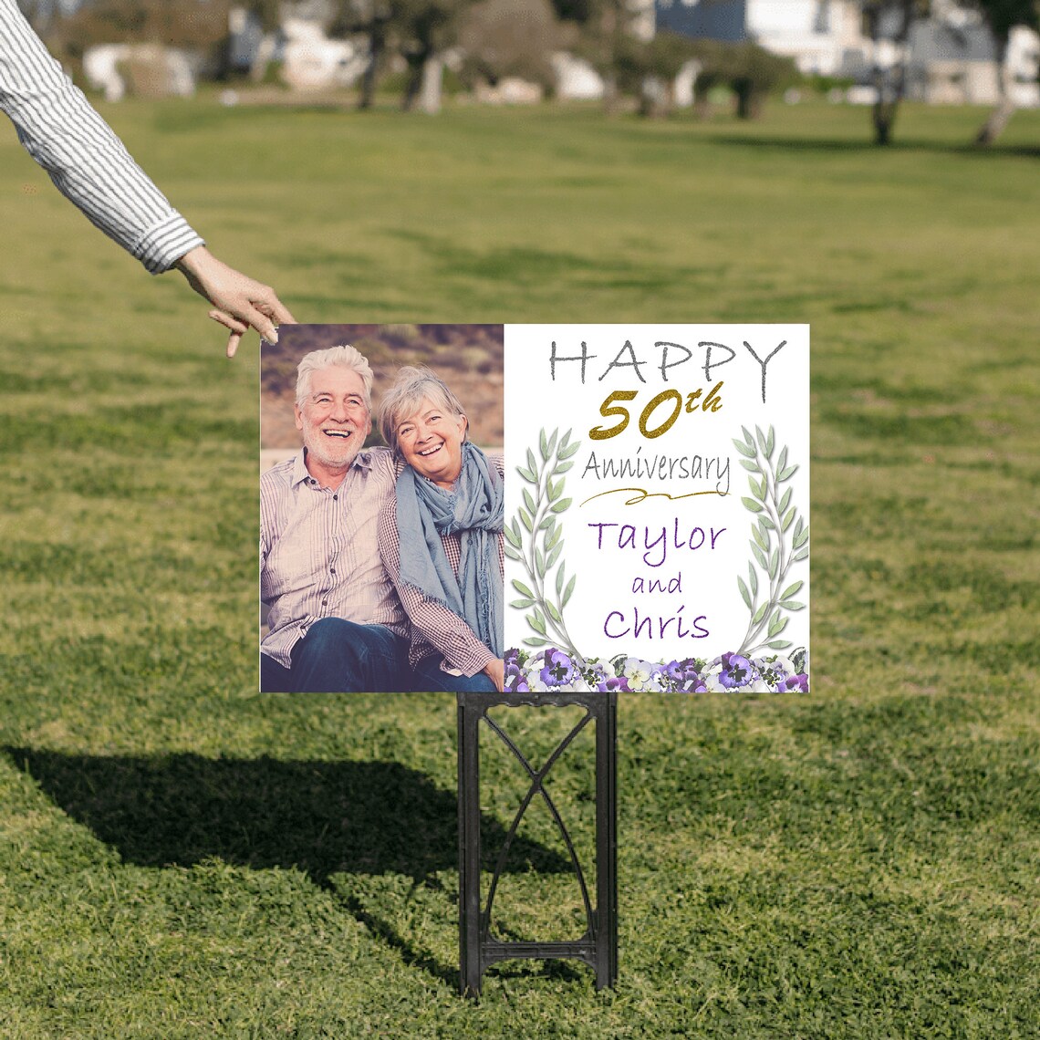Happy Anniversary Yard Sign With Photo Drive by Anniversary | Etsy