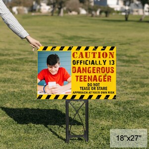Officially a Teenager 13th Birthday Yard Sign With Photo, Drive by ...