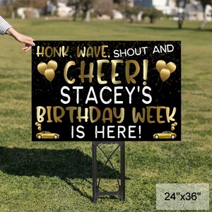 Happy Birthday WEEK Yard Sign Drive by Car Parade Birthday - Etsy